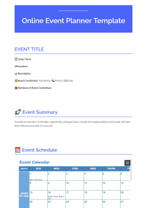 Online Event Planning Documentation To Carry Out Successful Event!