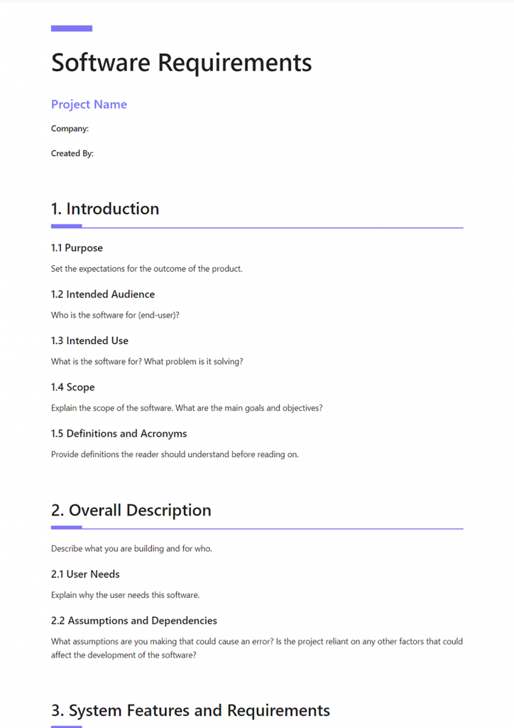 Software Requirements Document Definition Steps And Template Included 