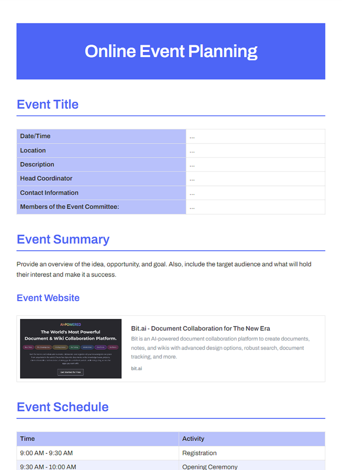 Top 20 Event Management Documents: Formats and Templates