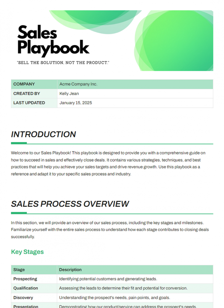 Sales Playbook: What It Is & How to Create One (Free Template)