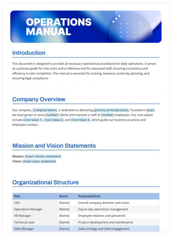 Operations Manual: What It Is & How to Write One